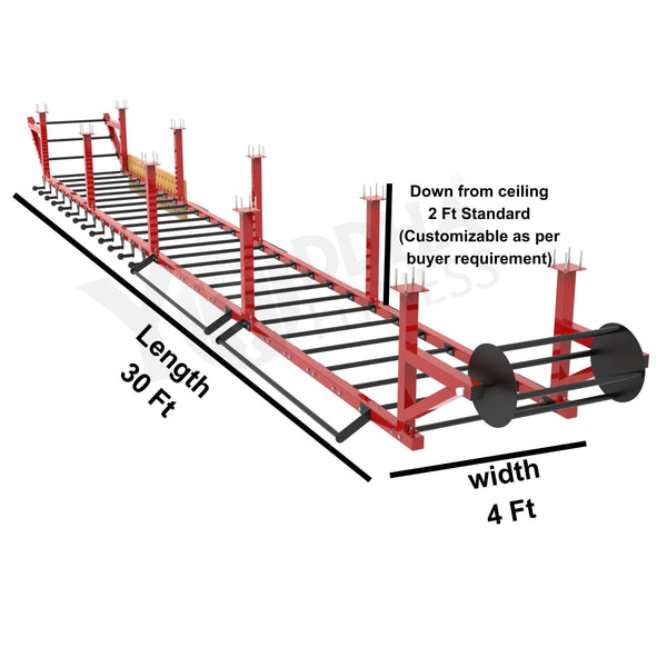 Monkey Bar - Ceiling Mounted - 30 Ft - Yoddha Fitness Inc